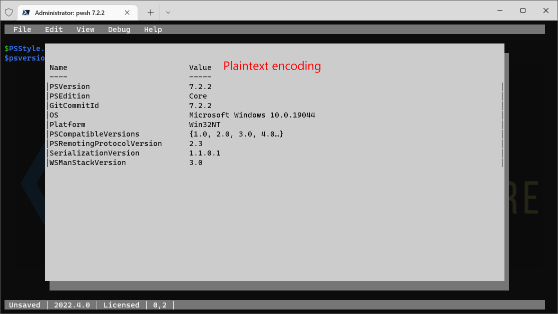 PSEditor - Change the default PSStyle render encoding · Issue #1131 · ironmansoftware/powershell ...