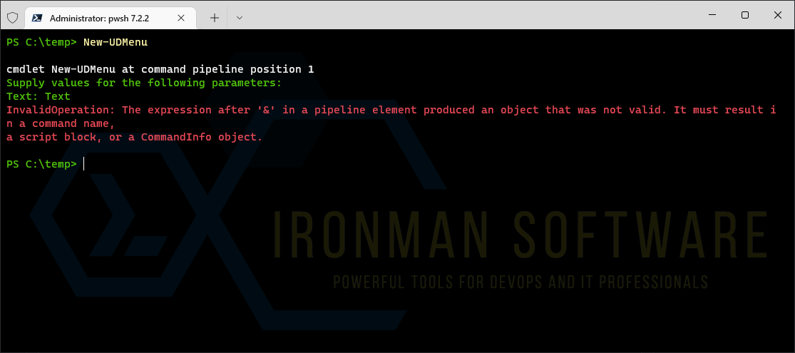 New-UDMenu crashes if -Children isn't included · Issue #1133 · ironmansoftware/powershell ...