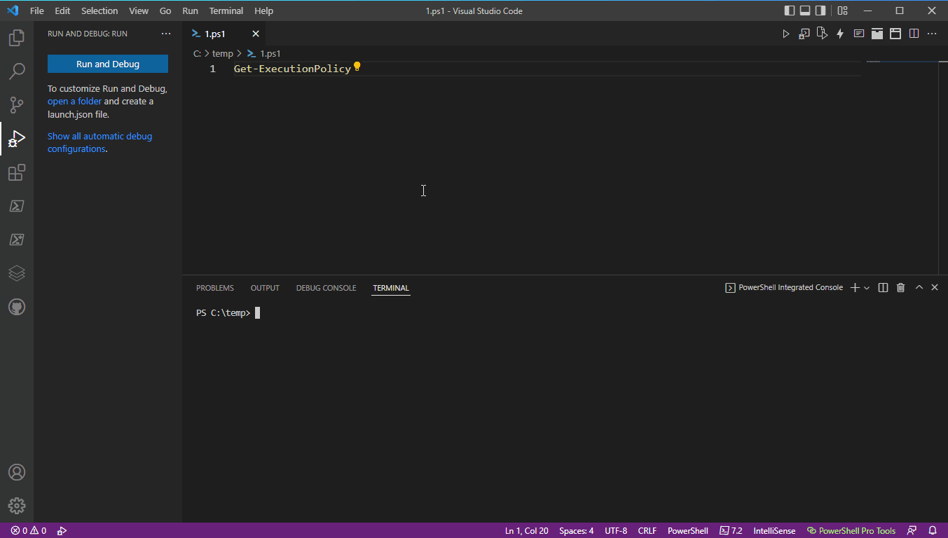 Execution policy of the VS Code PS integrated console is unwittingly changed by packaging ...