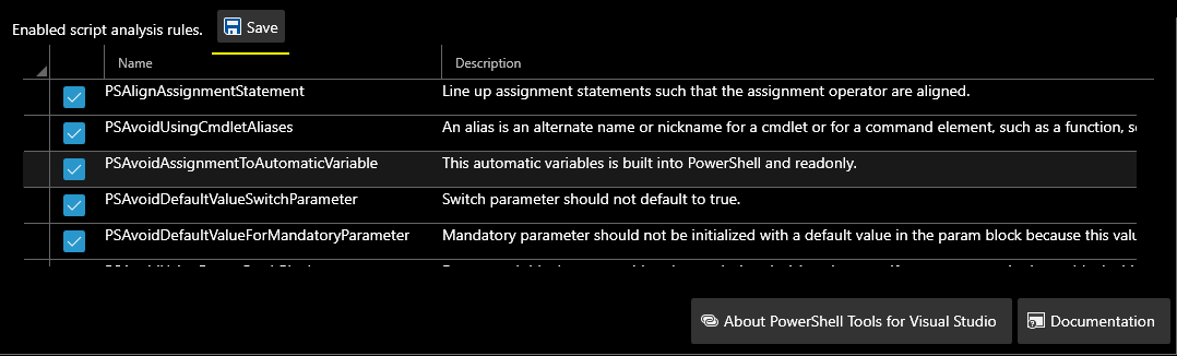 Settings - Script Analyzer - Reposition 'Save' button or add warning 💾 · Issue #1336 ...