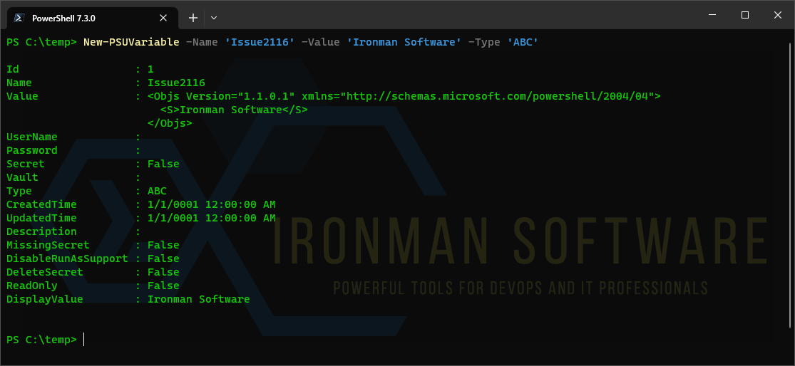 New Psuvariable Accepts Invalid Data Type · Issue 2116 · Ironmansoftwareissues · Github