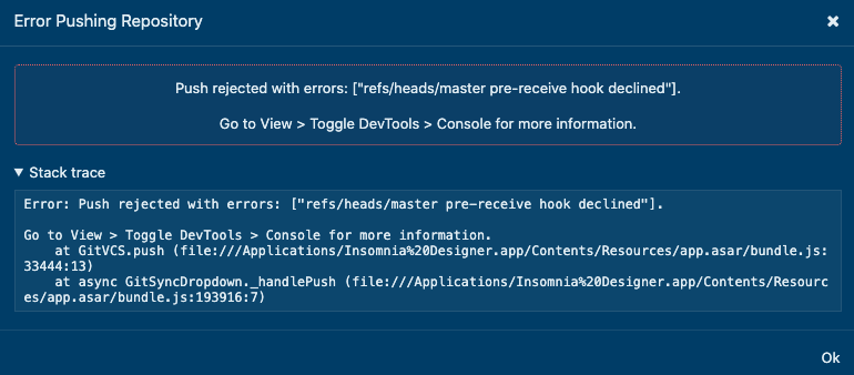 Push rejected with errors · Issue #2838 · Kong/insomnia · GitHub
