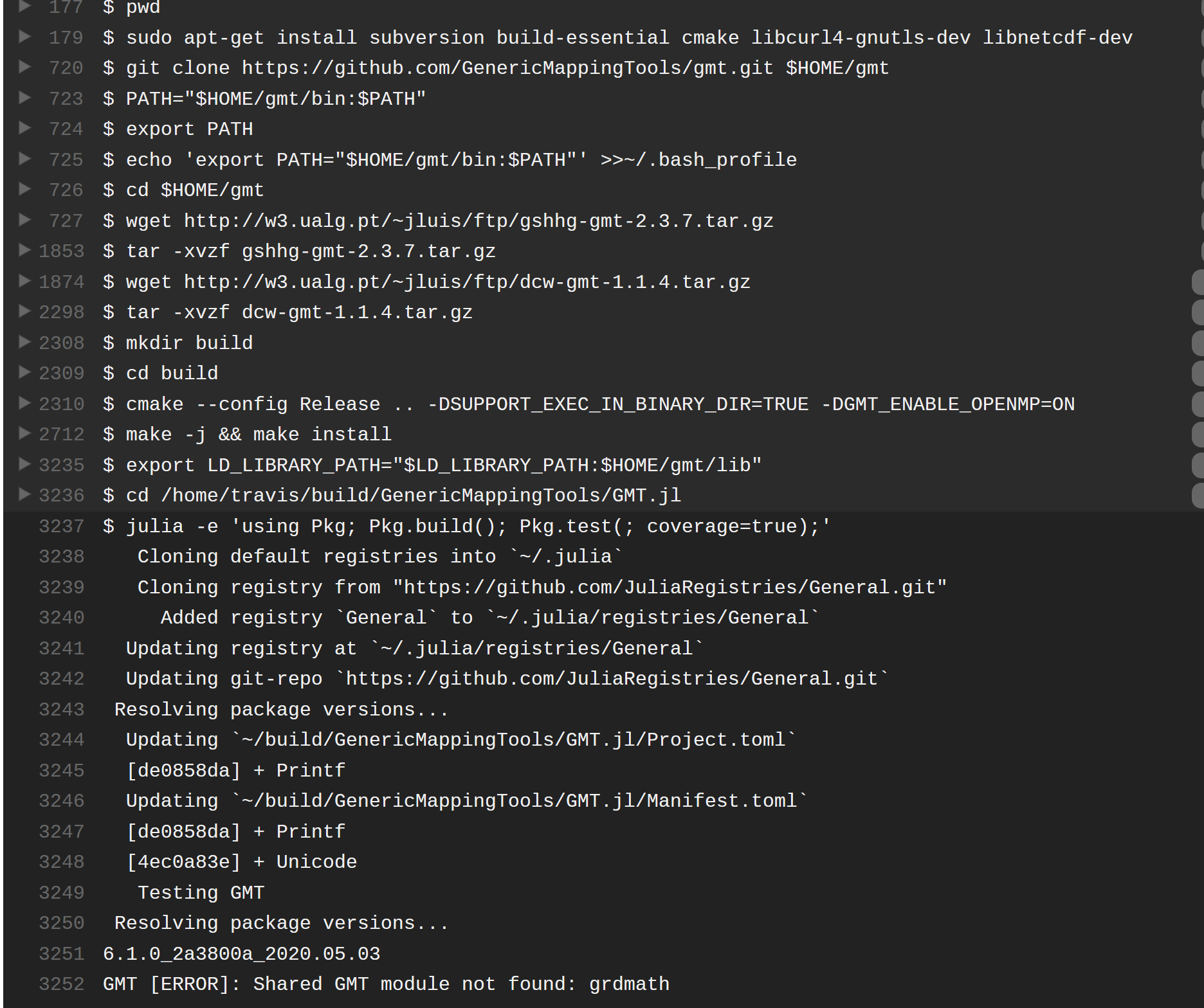 Runing from externals is broken on Linux · Issue #3233 · GenericMappingTools/gmt · GitHub