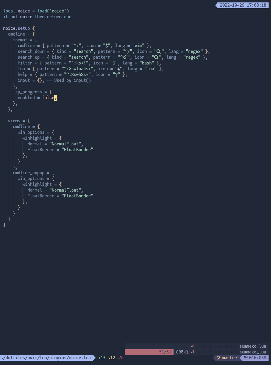 Can't disable fidget settings · Issue #128 · folke/noice.nvim · GitHub