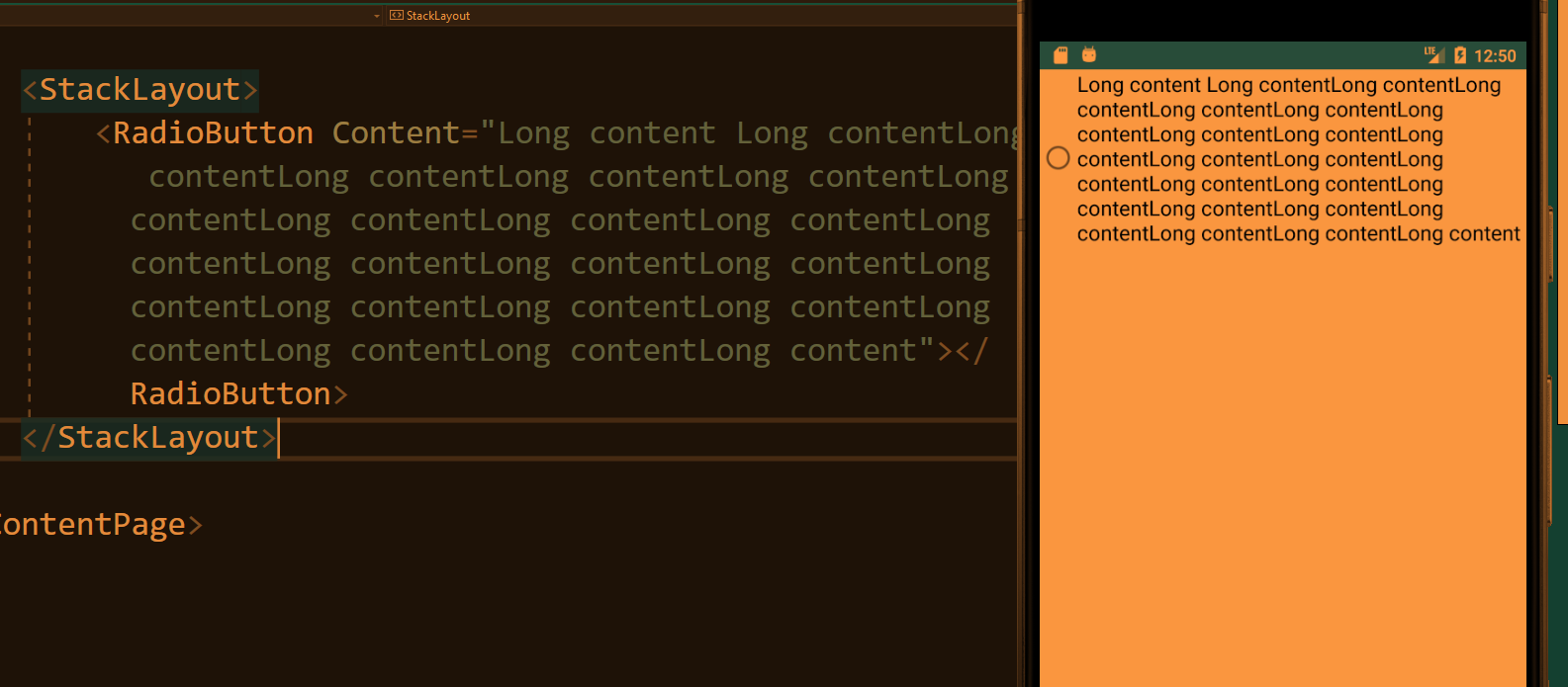 Bug Xamarinform Radio Button Content Not Wrapped In Next Line And