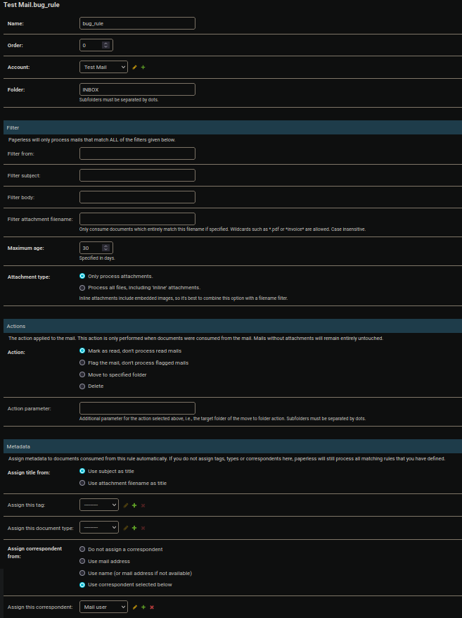 [BUG] Email rule with correspondent assignment from sender doesn't work · Issue #293 · paperless ...