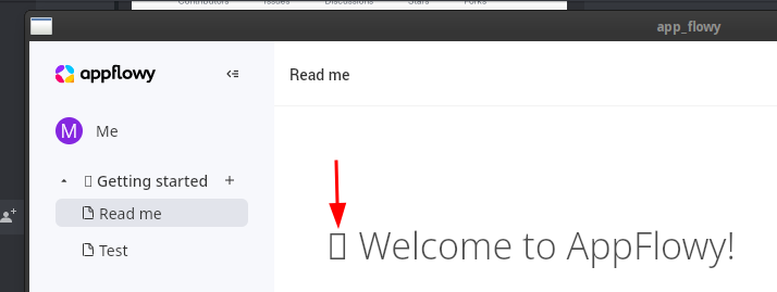 [BUG] The emoji (waving hand) next to "Getting Started" isn't properly displayed on Linux ...
