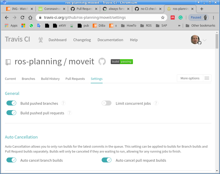 Migrating to travis-ci.com to fix CI · Issue #1973 · moveit/moveit · GitHub
