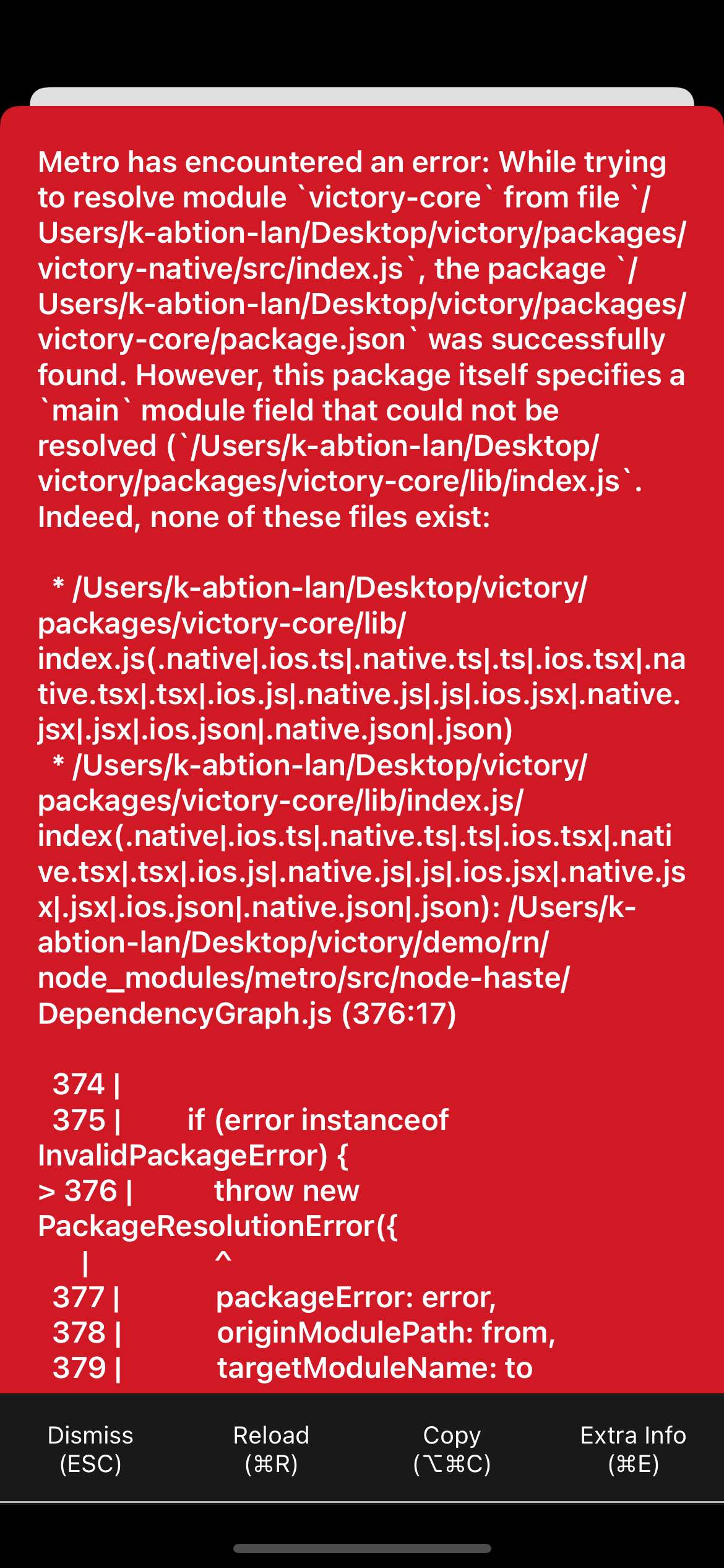 vitory-native: Metro has encountered an error · Issue #2109 · FormidableLabs/victory · GitHub