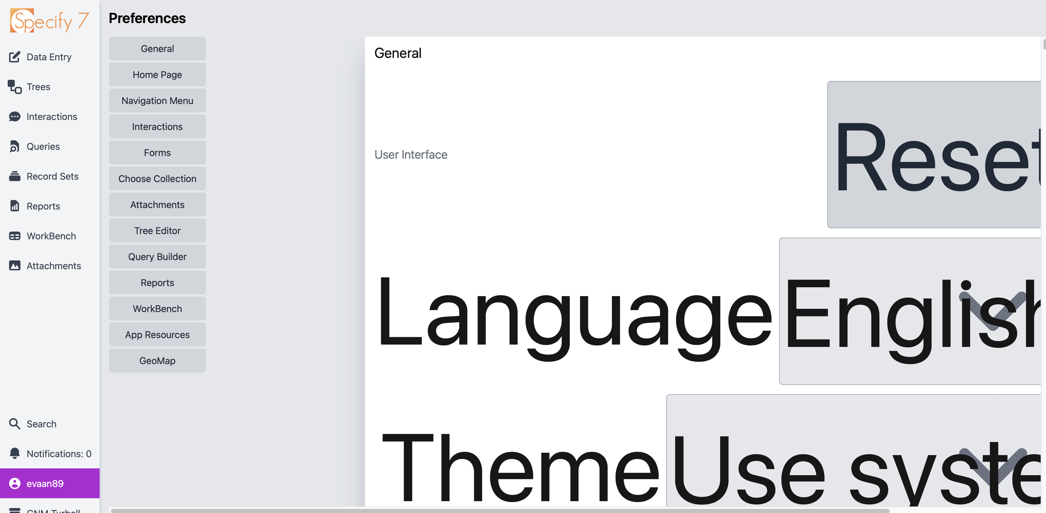 Preference Reset Button Not Working After Changing Font Scaling · Issue #3420 · specify/specify7 ...