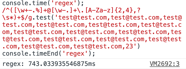 Input With More Than 2000 Characters Of Form Regexp Validation Will Get