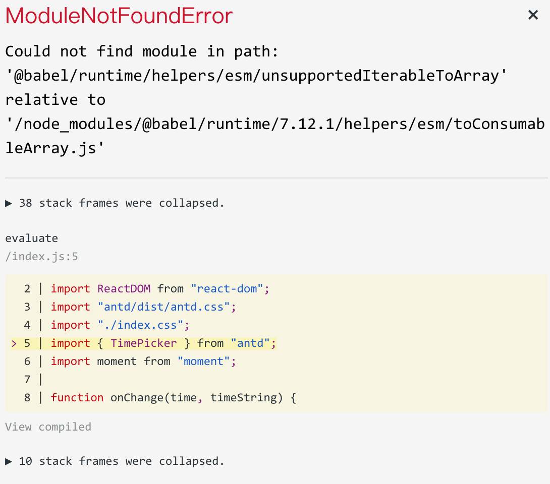 Codesandbox Preview Failed With Antd Again · Issue 5028 · Codesandboxcodesandbox Client · Github