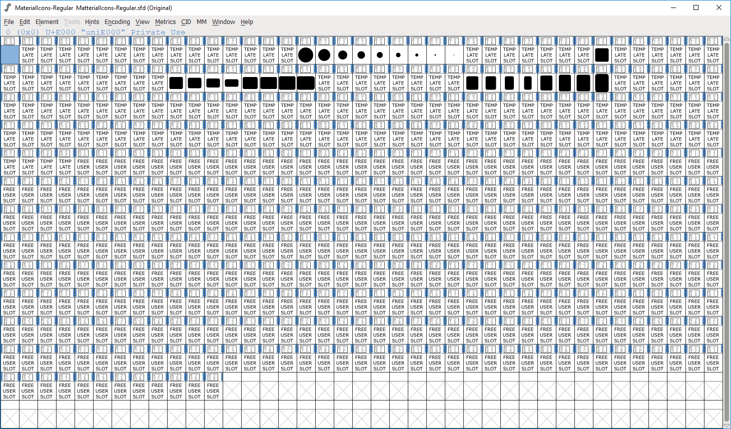Contribution FontForge template with grid (reverse engeneering original ...