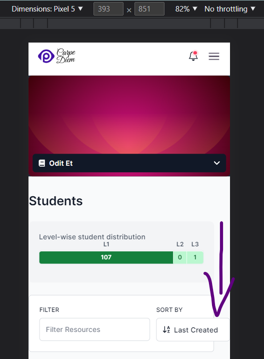 Sort by button in courses student page is being over-flowed. · Issue #1236 · pupilfirst ...
