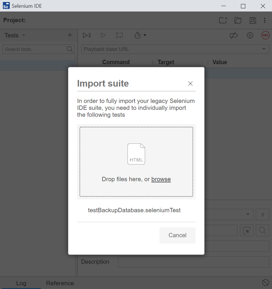 legacy imports / testcase without .html extension can no longer be ...