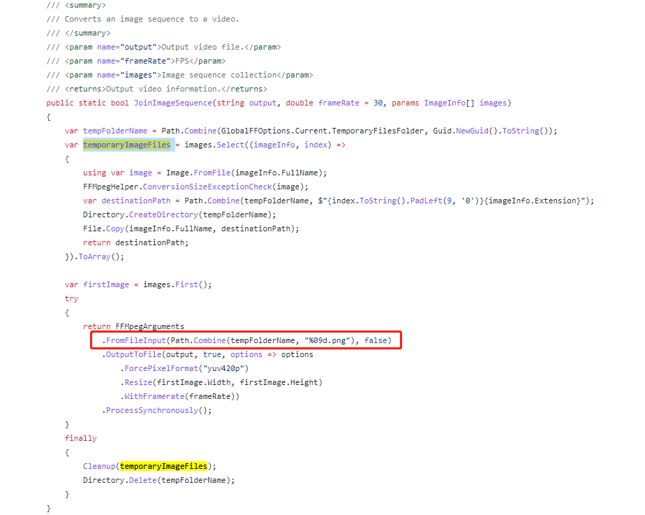 FFMpeg.JoinImageSequence ouputs nothing · Issue #344 · rosenbjerg/FFMpegCore · GitHub