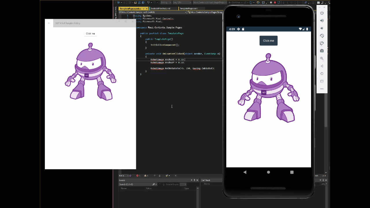 Animation RelRotateTo Behaves different on windows and android · Issue ...