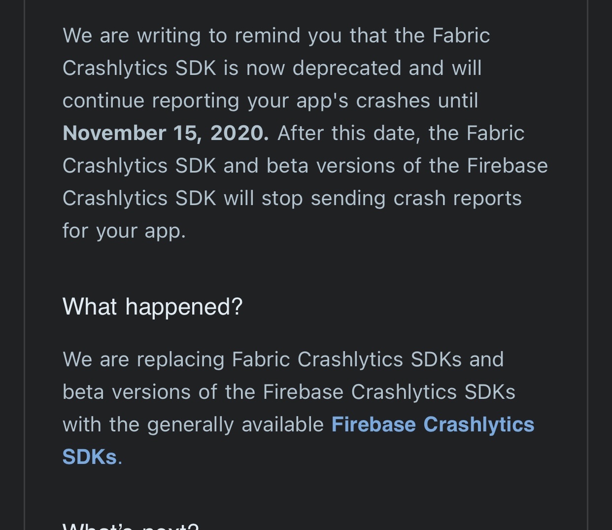 Xamarin.Firebase.iOS.Crashlytics: Update to 4.0.0+ will be required soon. · Issue #436 · xamarin ...