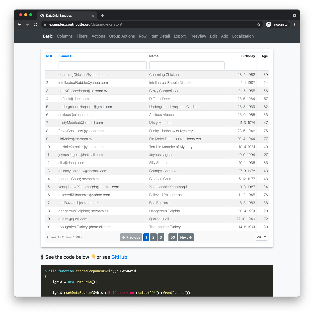 Demo · Issue #1002 · contributte/datagrid · GitHub