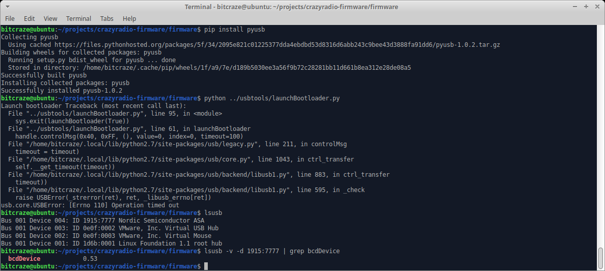 [Errno 110] Operation timed out · Issue #50 · bitcraze/crazyradio-firmware · GitHub