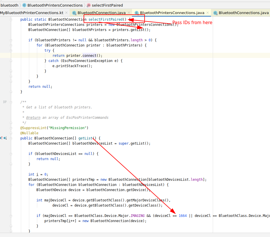 My Bluethooth Deviceclass number is 1540 , where as current code allows ...