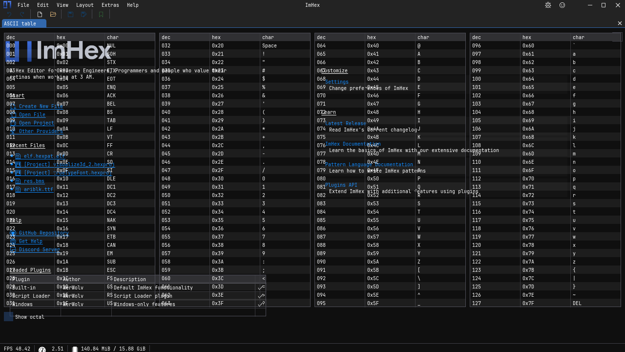 Opening screen can have windows overlayed · Issue #1364 · WerWolv/ImHex · GitHub