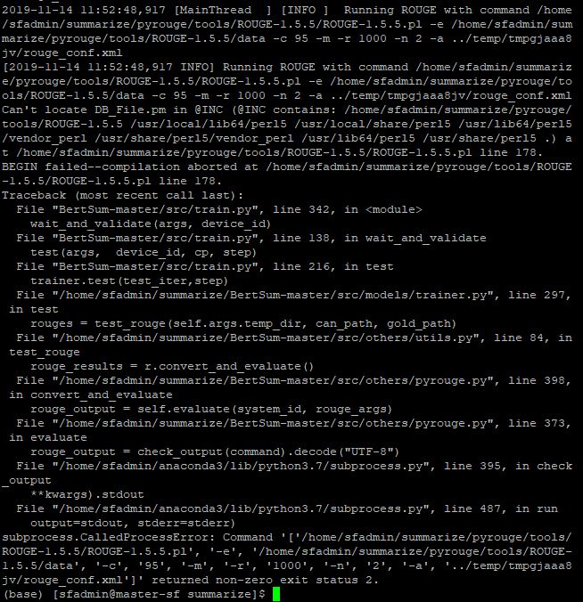 Returned Non zero Exit Status 2 Issue 84 Nlpyang BertSum GitHub