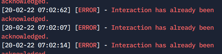 [BUG] error: Interaction has already been acknowledged · Issue #137 · LordRonz/pog-bot · GitHub