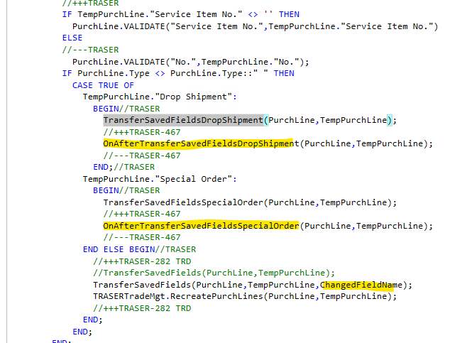 T38 - function TransferSavedFieldsDropShipment needed events OnBefore ...