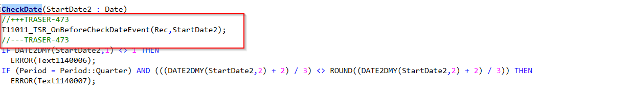 Table 11011 function CheckDate event needed · Issue #5250 · microsoft ...
