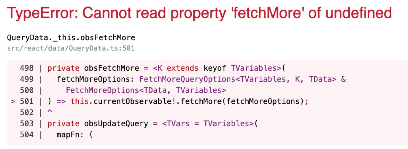 Possibly null `currentObservable` type errors are ignored · Issue #8523 · apollographql/apollo ...