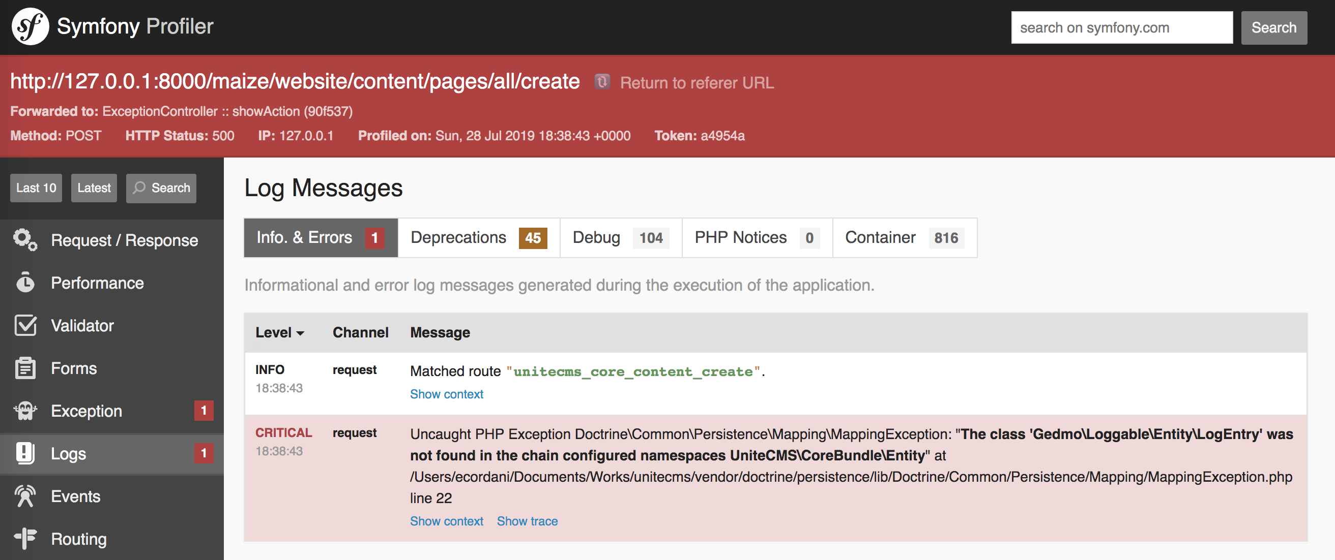 The class 'Gedmo\Loggable\Entity\LogEntry' was not found · Issue #694 · unite-cms/unite-cms · GitHub