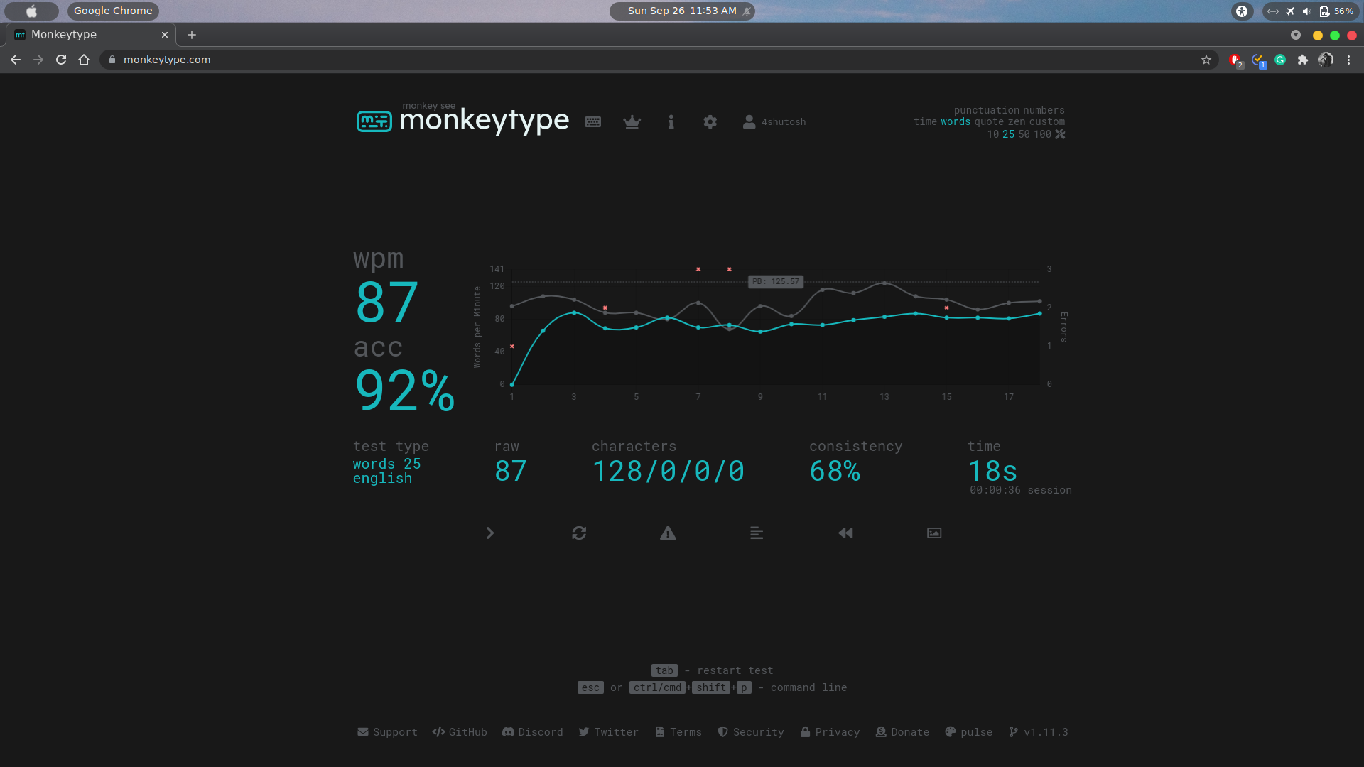 Page not centered · Issue #1905 · monkeytypegame/monkeytype · GitHub