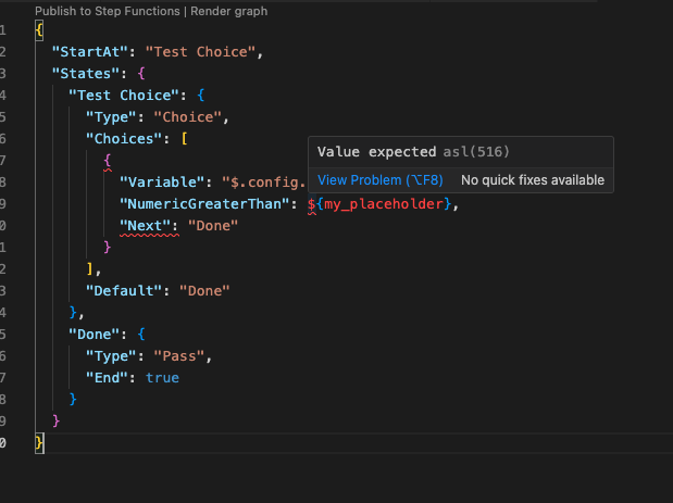 Step Functions Numeric Placeholder Breaks Rendering · Issue 3646 · Awsaws Toolkit Vscode · Github 