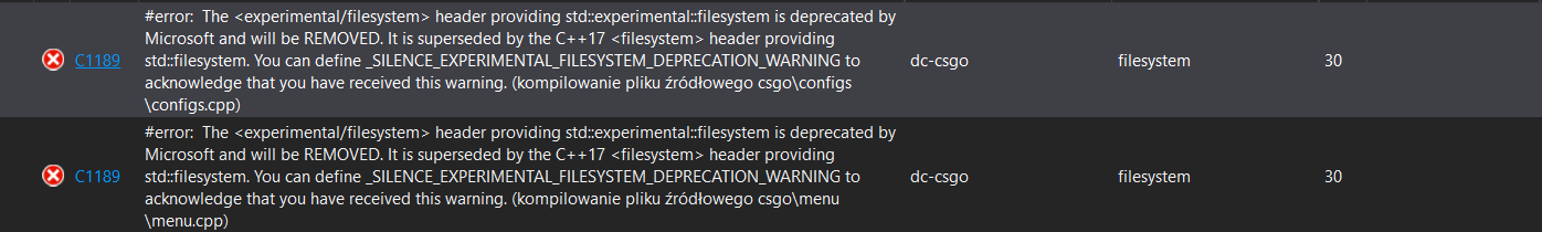 Errors when compiling · Issue #157 · EternityX/DEADCELL-CSGO · GitHub