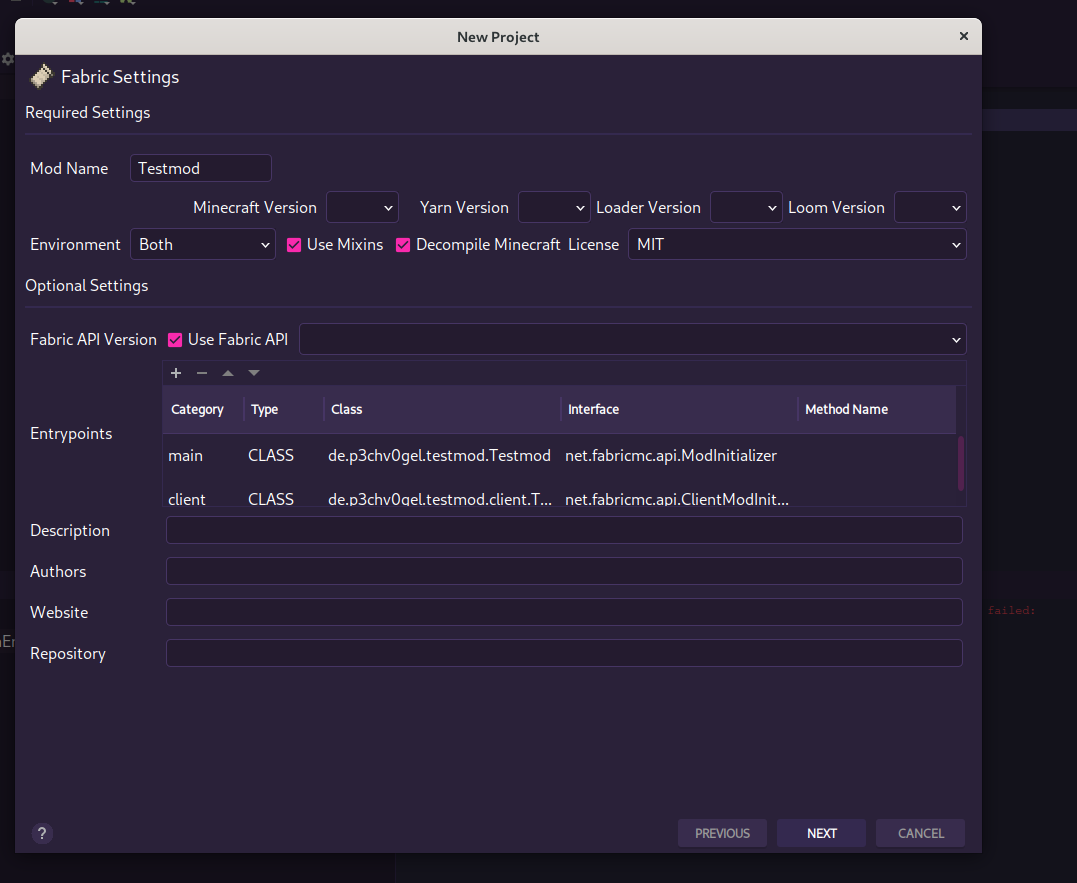 Version selection missing when creating a fabric mod · Issue #1850 · minecraft-dev/MinecraftDev ...