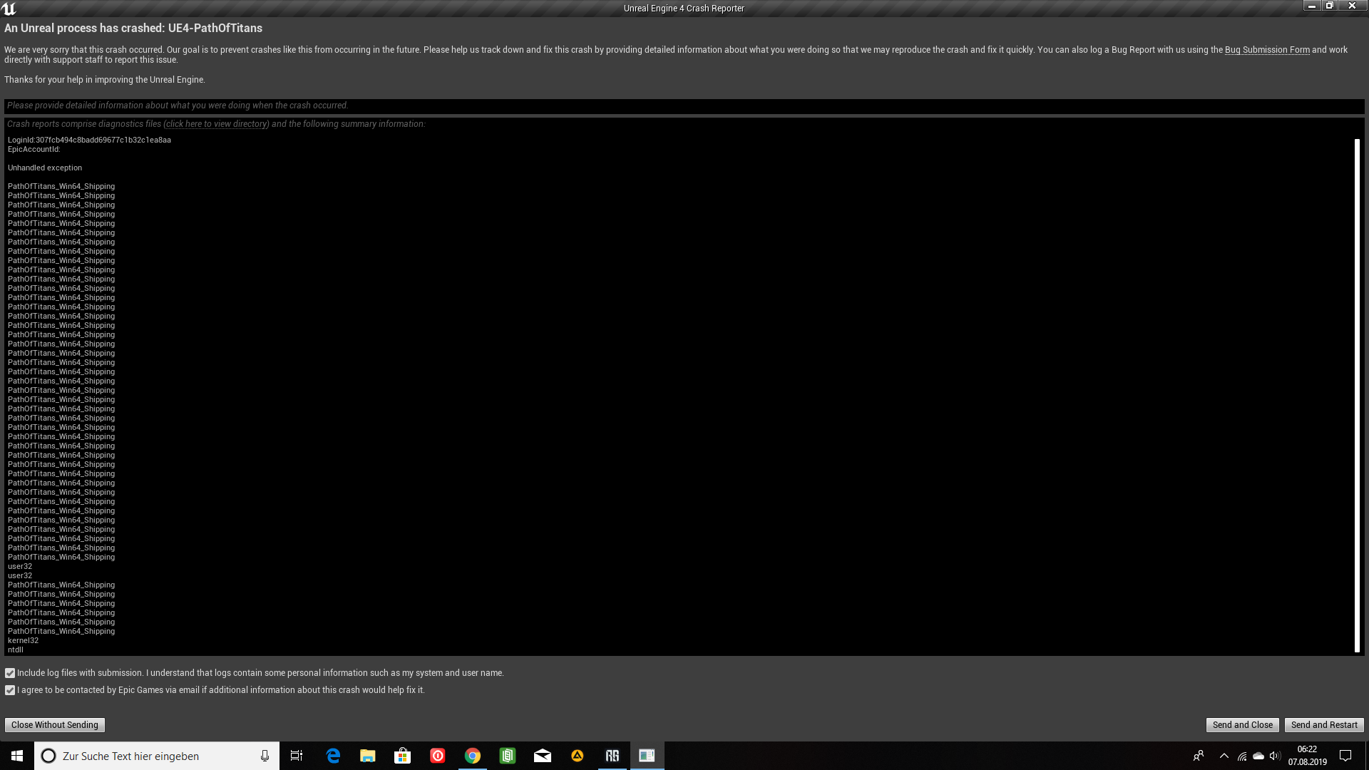 Character Creation Crash · Issue 8 · Alderon Gamespathoftitans Bugs · Github
