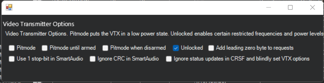 IRC Tramp - can not control VTX power · Issue #22379 · ArduPilot ...