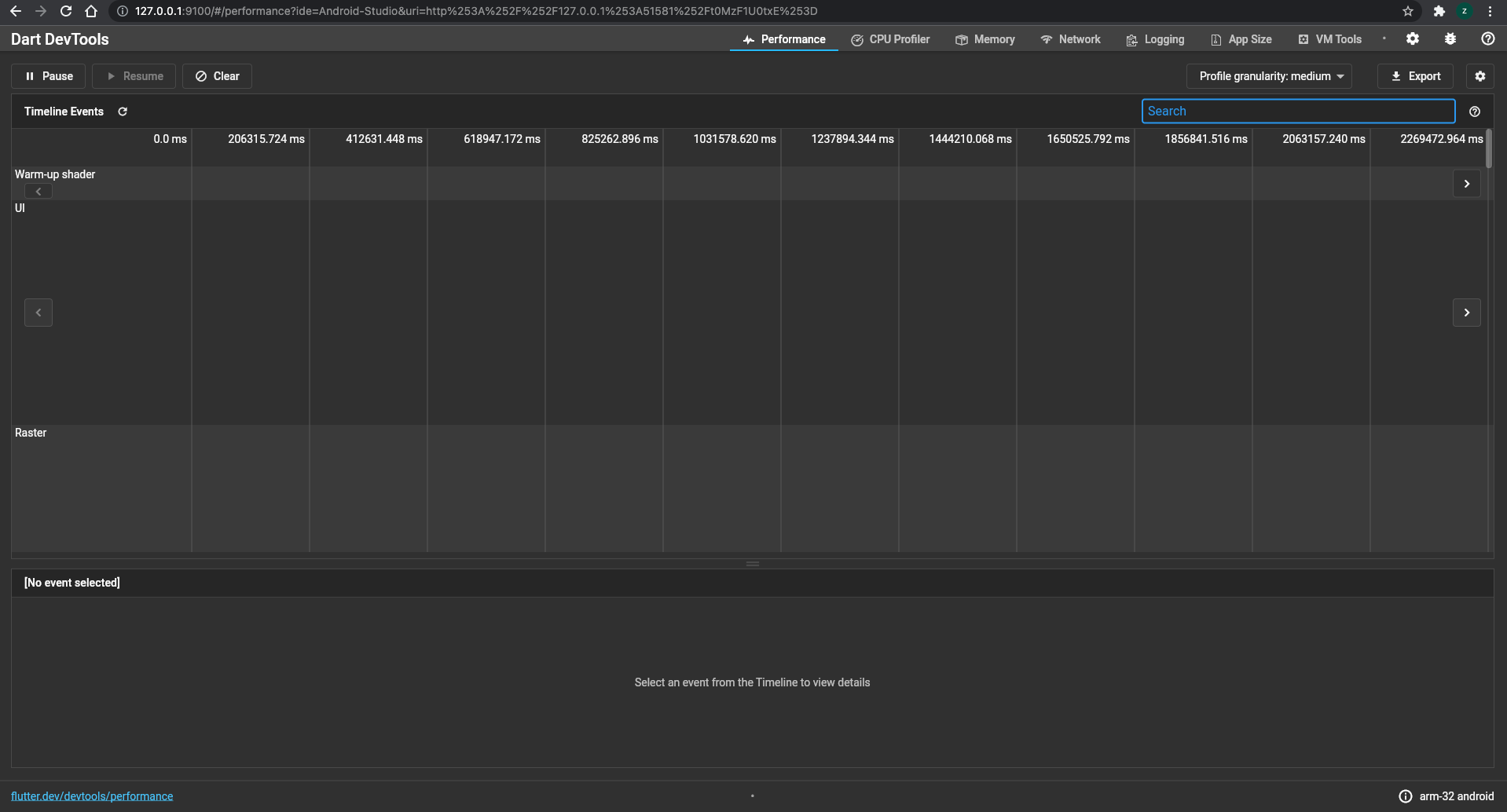 No Flutter Frames Chart In Flutter DevTools in profile mode · Issue #3452 · flutter/devtools ...