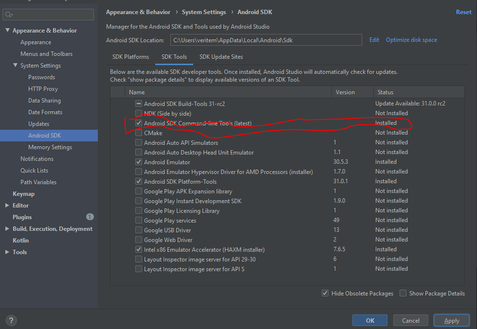 SDKManager · Issue #56778 · flutter/flutter · GitHub