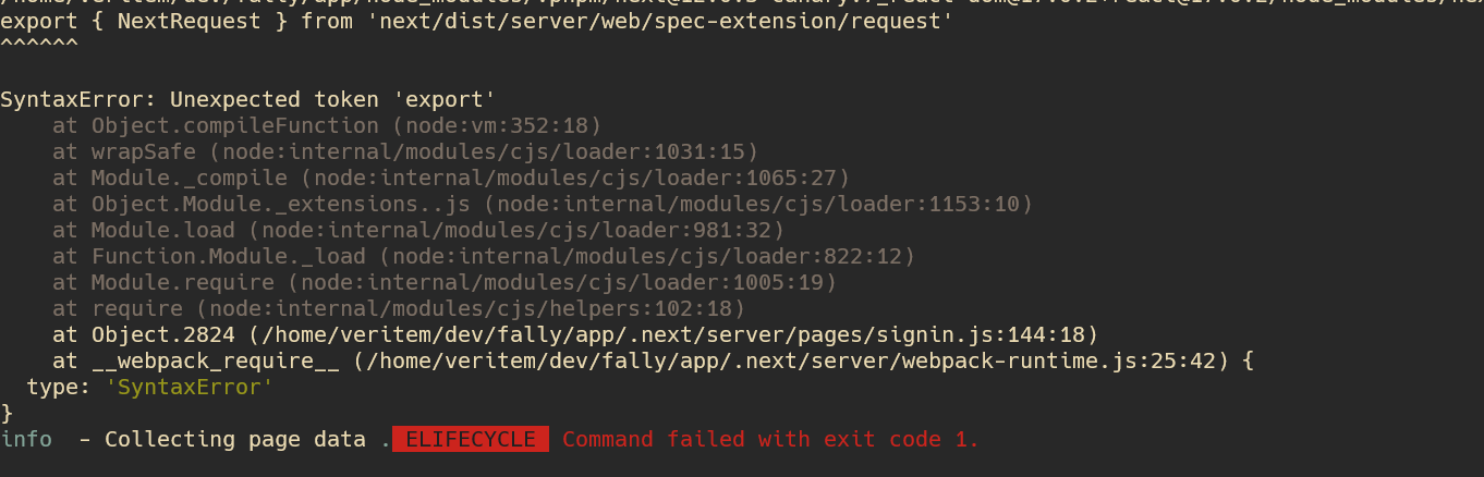 Un expected token export · vercel next.js · Discussion #30959 · GitHub
