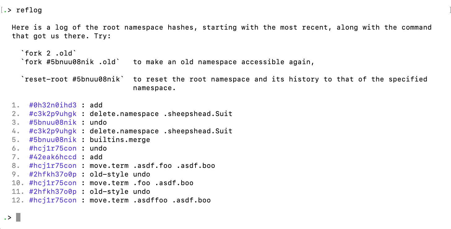 add old nshash to reflog message · Issue #891 · unisonweb/unison · GitHub