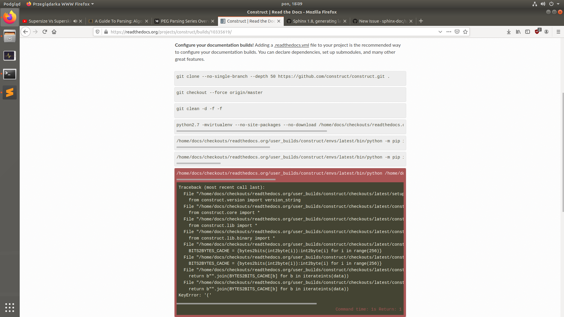 Construct Repository Html Build Fails With Keyerror · Issue 7069 · Sphinx Docsphinx · Github