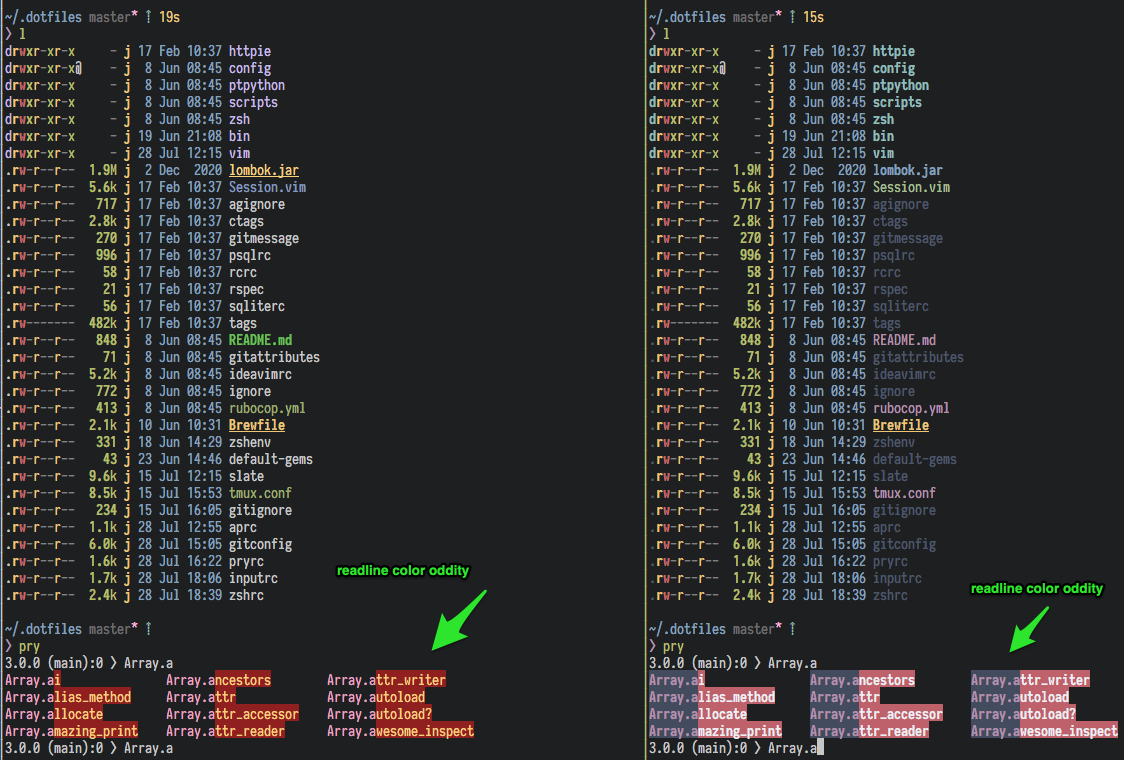 colors odd in readline completion menu when colored-stats set · Issue #69 · sharkdp/vivid · GitHub