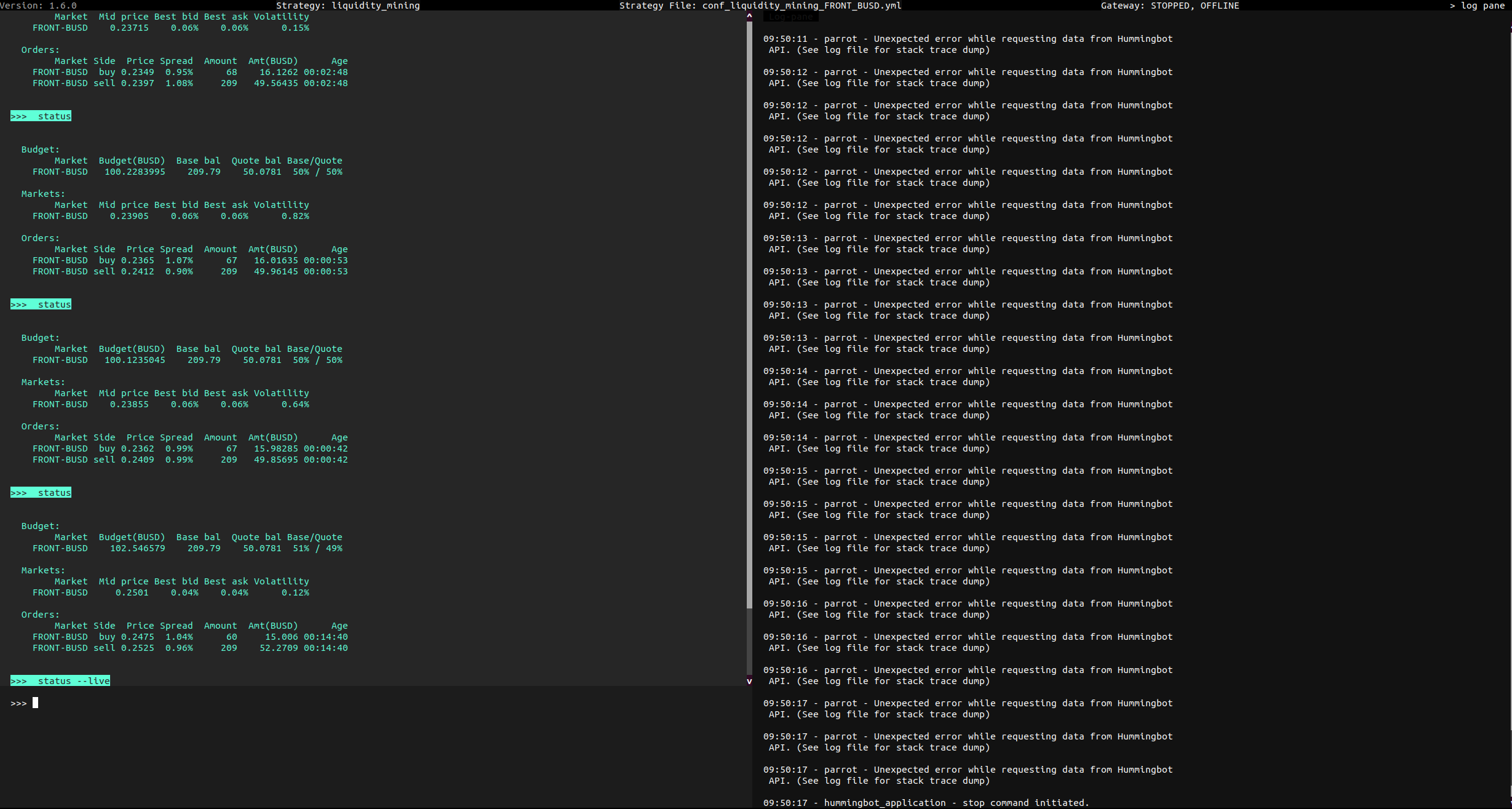 Liquidity Mining - Unexpected error while requesting data from Hummingbot API · Issue #5240 ...