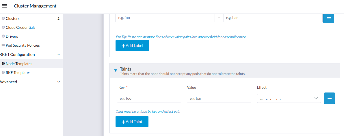RKE1 template tains effect is not visible · Issue #3814 · rancher/dashboard · GitHub