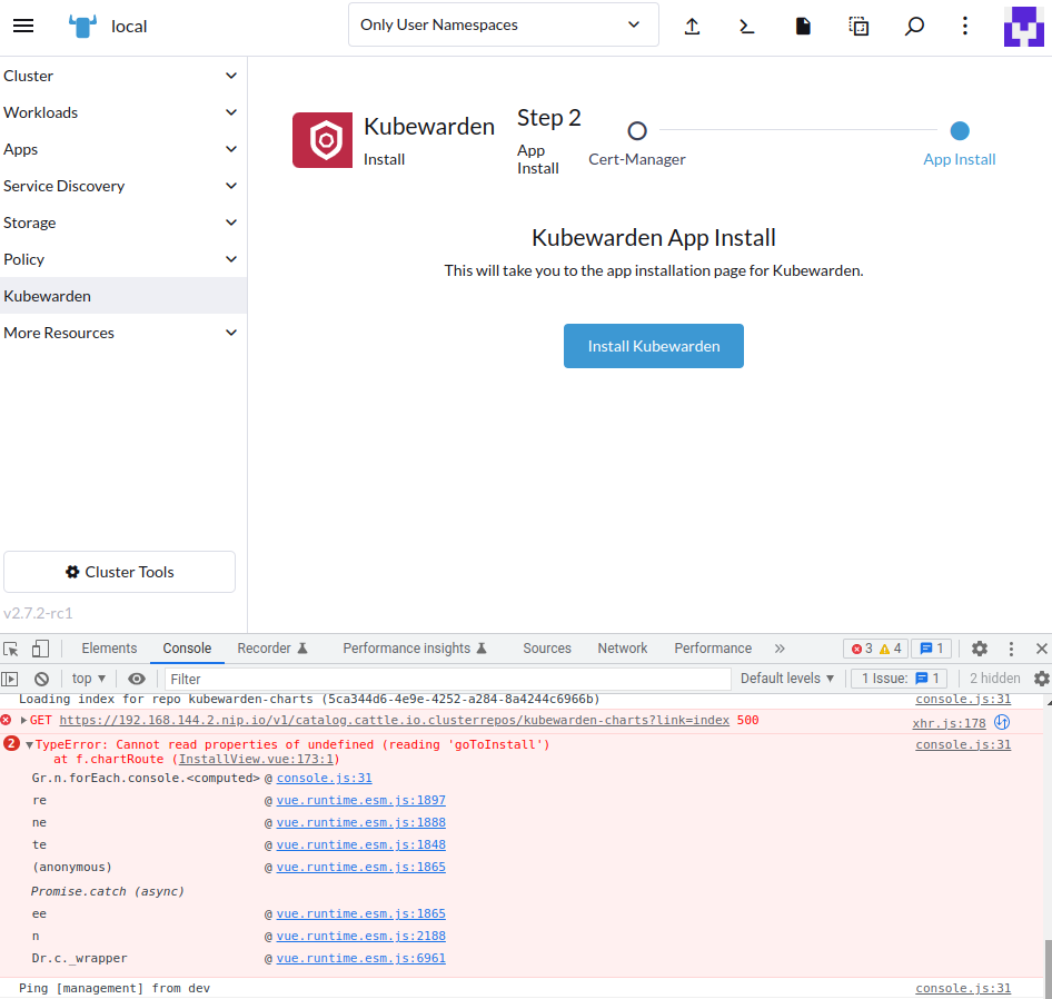 Typeerror Cannot Read Properties Of Undefined · Issue 201 · Rancherkubewarden Ui · Github