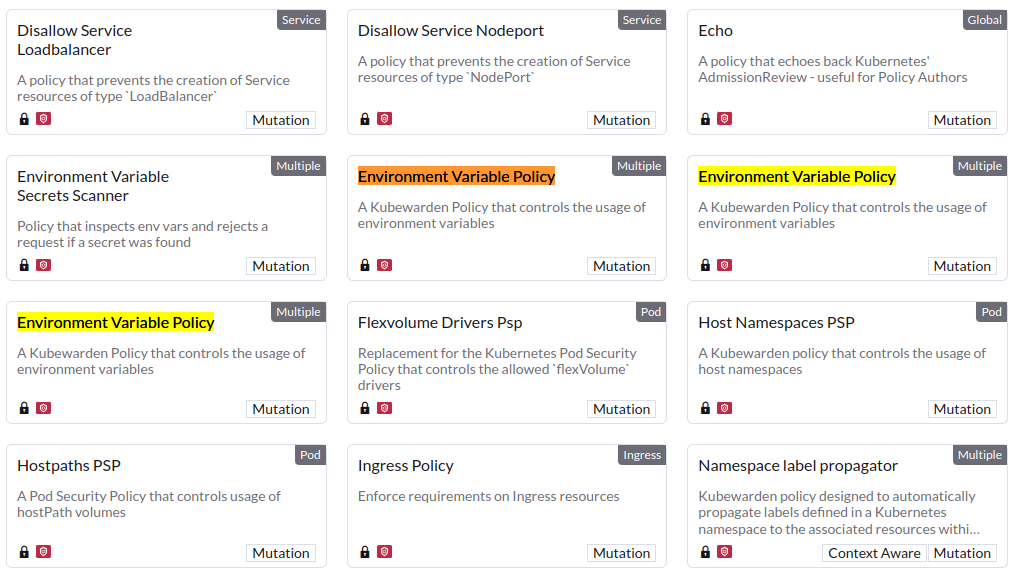 Environment Variable Policy is displayed multiple times · Issue #451 · rancher/kubewarden-ui ...
