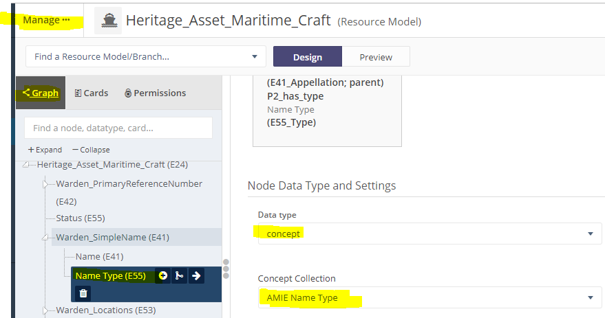 GUI - Arches Designer - Changing the Concept Collection for a concept/concept list node allows ...