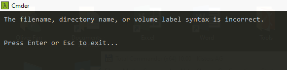 The filename, directory name, or volume label syntax is incorrect. · Issue #2304 · Maximus5 ...
